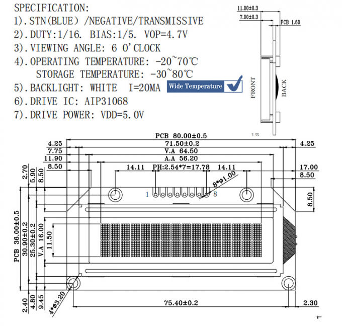 3.3V FSTN 160X32 LCD Dot Matrix Display COG FPC COG LCD Module Panel 3.3V FSTN 160X32 LCD Dot Matrix Display COG FPC COG LCD Module Panel